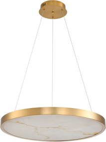 Závěsná lampa Alchemy Led zlatá alabastrová 60 cm