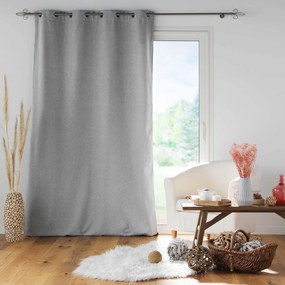 Záclona na průvlečných kroužcích JUPITER GREY, 140 x 260 cm, termoizolační