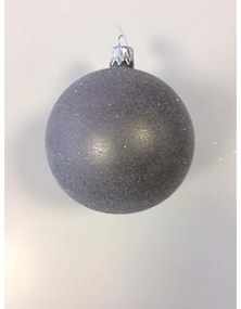 Vánoční koule 8 cm - celoposyp SET/6ks - šedá celoposyp