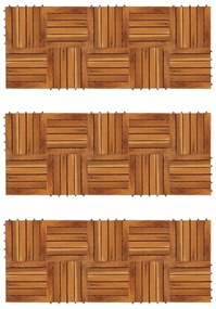 30 ks akáciové terasové dlaždice 30 x 30 cm vertikální vzor,  271791