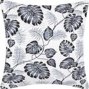 Krepový povlak na polštář Monstera - šedomodrý Velikost: 40 x 40
