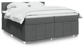 Box spring postel s matrací tmavě šedá 200x200 cm textil 3289476