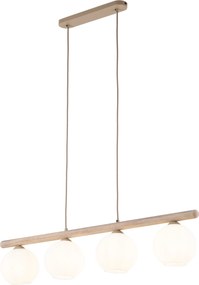 TK Lighting Závěsný lustr Virlo s dekorem dřeva pro žárovku 4x E14 TK11080