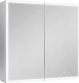 Zrcadlová skříňka s osvětlením SAT 60x60 cm kov hliník SATZGALED6060AL