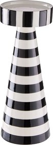 STRIPES Svícen na sloupovou svíčku 25 cm - černá/bílá