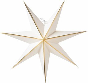 watt & VEKE Závěsná svítící hvězda Julia White 60cm, bílá barva, zlatá barva