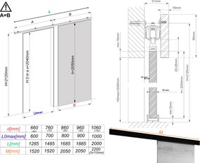 Posuvné dveře s krycí lištou LOKI 100 grafitový