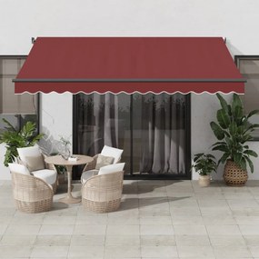 Ručně zatahovací markýza burgundská 400 x 350 cm 3214998