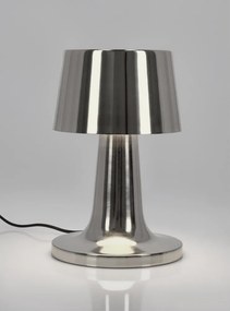 Kovová LED stolní lampa ve stříbrné barvě s kovovým stínidlem (výška 51 cm) Turner – Bizzotto