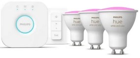 Propojovací zařízení Philips Hue BRIDGE a 3 ks LED žárovek GU10 4,2W (50W) White and Color Ambiance (2000-6500K/RGB) stmívatelné
