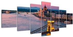 Obraz - Panorama města, Budapešť, Maďarsko (210x100 cm)