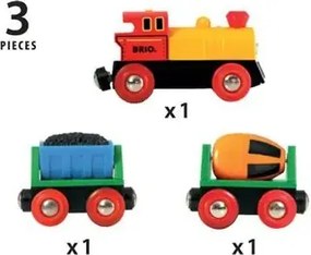 BRIO Elektrická mašinka s vagónky a světly / od 3 let