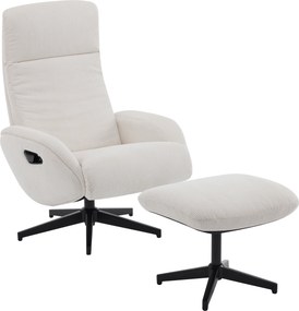 XXXLutz RELAXAČNÍ KŘESLO S TABURETEM, kov, textil, černá, béžová Xora - Křesla klasická - 000788001602