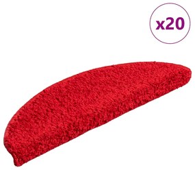 Schodové rohože 20 ks 56 x 17 x 3 cm červené, půlkulaté 3365844