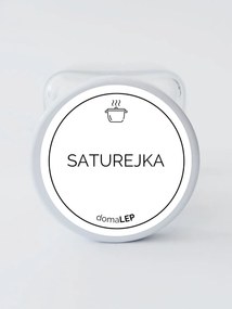 Samolepka na kořenky SATUREJKA bílá 5 cm základní písmo