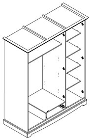 KATMANDU Dřevěná skřín 3D Belluno Elegante bílá, masiv, 190x156x65 cm