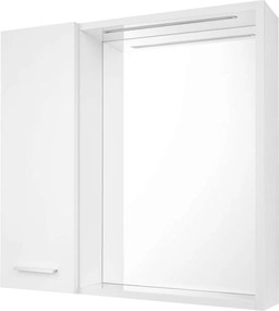 Aqualine Zoja - Zrcadlová skříňka s LED osvětlením, 60x60x14 cm, 1 dvířka, levá, bílá 45021S
