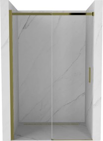 Mexen OMEGA posuvné sprchové dveře do otvoru 130 cm, zlatá-transparentní, 825-130-000-50-00