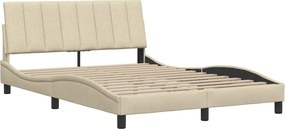 Rám postele bez matrace Hanko krémový 140 x 190 cm textil 3310389