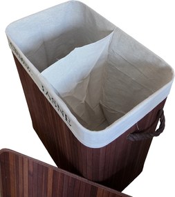 TRENDIE Bambusový koš na prádlo 100l tmavě hnědý + DÁREK