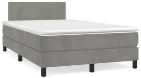 Box spring postel s matrací světle šedá 120x190 cm samet 3269825
