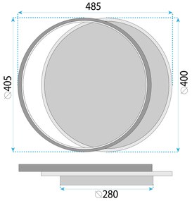 Toolight Toolight, LED stropní svítidlo 40cm, LHJ076-C, černá-bílá, OSW-50035
