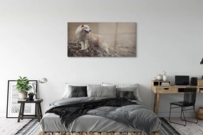 akrylový obraz vlk hory 125x50 cm