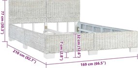 Rám postele šedý přírodní ratan 160 x 200 cm 283092