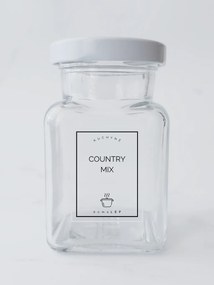 Samolepka na kořenky COUNTRY MIX průhledná 3 × 4 cm základní písmo
