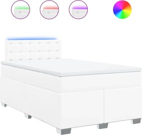 Box spring postel s matrací bílá 120x190 cm umělá kůže 3288413