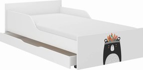 Wooden Toys Dětská postel PUFI 180x90 MEDVÍDEK ČERNO-BÍLÝ