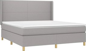 Box spring postel s matrací světle šedá 180 x 200 cm textil 3131849