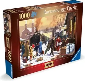 Ravensburger Lokomotiva v bílém ruchu / 1000 dílků / od 12 let
