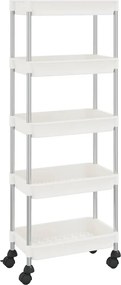 Kuchyňský vozík s 5 patry bílý 42x29x128 cm železo a ABS 336332
