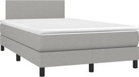 vidaXL Box spring postel s matrací a LED 120 x 200 cm textil [3132981] Barva: světle šedá