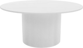 Konferenční stolek, bílý mramor/MDF, průměr 80 cm, MAHIR TYP 1