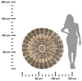 Koberec Iris, (fi) 120 cm, béžová/černá