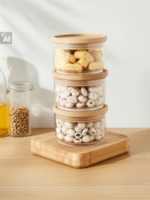 Sinsay - Nádoby na potraviny s víkem 3 pack - béžová