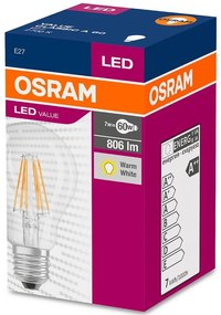 Žárovka LED Filament 7W/827 E27 Value Cla Klar