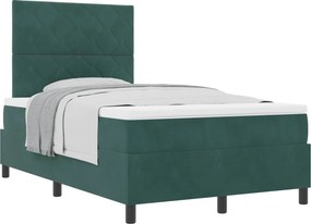 Postel s boxspringem s čelo Tmavě zelená 120 x 190 cm samet 3339887