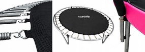 TRENDIE Trampolína s vnitřní sítí 312 cm růžová + žebřík