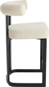 Černobílá čalouněná barová židle (výška sedáku 66 cm) Parie – Ellos Home
