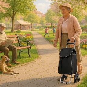 Nákupní taška na kolečkách 30L SPRINGOS CARRINA černá