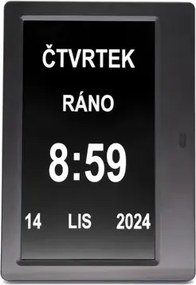 Airbi NOTE černá / digitální hodiny s kalendářem / textové upozornění