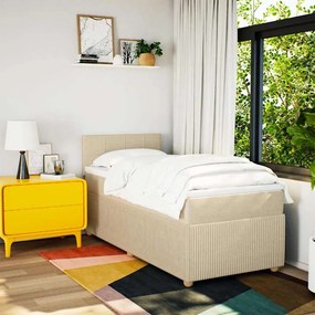 Box spring postel s matrací krémová 90x200 cm textil 3289644