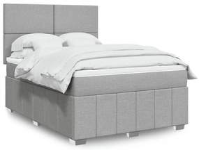 Box spring postel s matrací světle šedá 160 x 200 cm textil 3294012