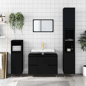 vidaXL Koupelnová skříňka 80 x 33 x 60 cm kompozitní dřevo [831645] Barva: Černá