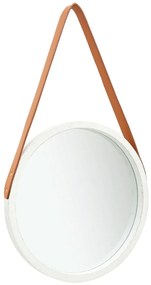 Nástěnné zrcadlo s popruhem 40 cm bílé 320360