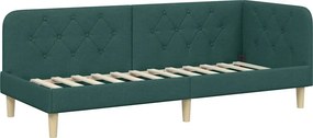 Rohový rám postele Tmavě zelená 80 x 200 cm textil 3394105