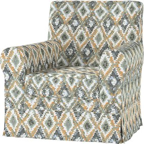 Potah na křeslo IKEA Ektorp Jennylund barva modrá látka pletený vzor, vzorované